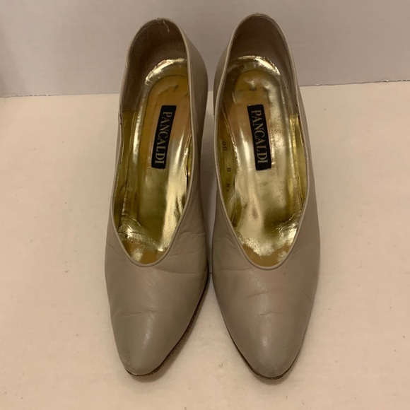 Pancaldi | Shoes | Pancaldi Tan Leather Heels Sz 7 2 B3 Heelsee Photos ...